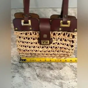 Borelli | Bags | Vintage Borelli Straw And Leather Purse | Poshmark